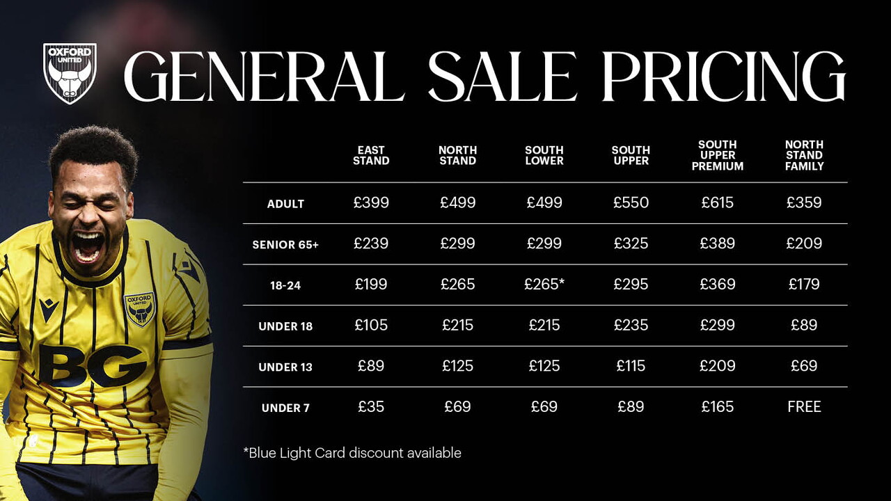 Spirit of the Ox - 2024/25 Season Tickets | Oxford United Football Club