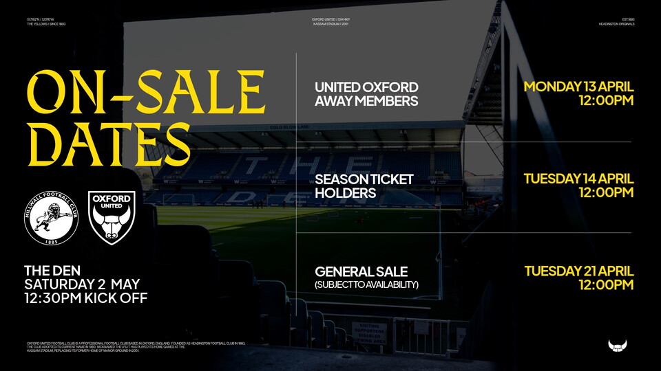 Millwall Away Ticket Details | Oxford United Football Club